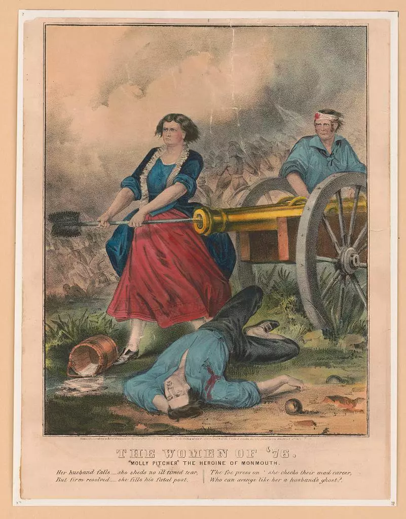 Currier & Ives lithografie van Molly Pitcher