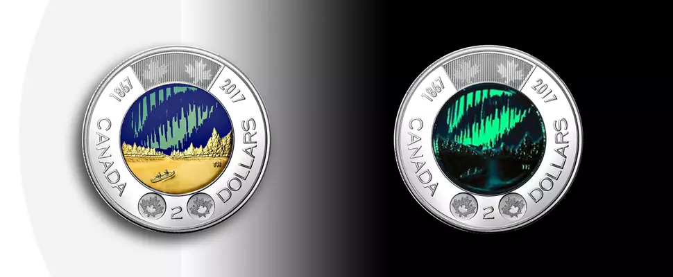 Kanada's New Two-Dollar Coins Glow in the Dark