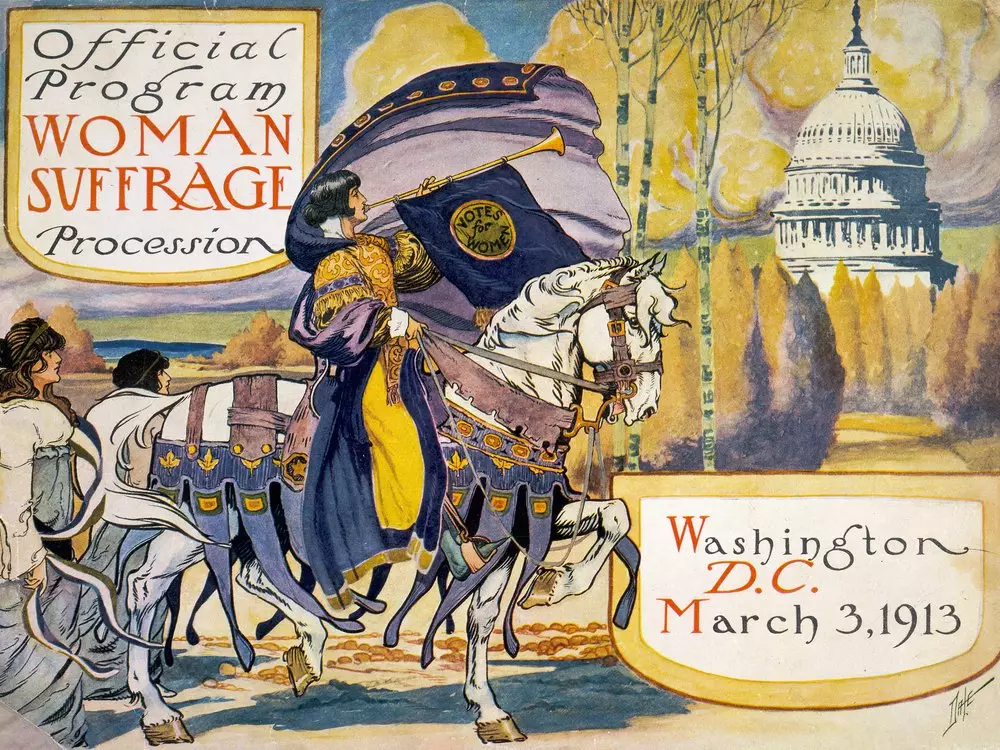 Officiellt program för kvinnlig rösträttsprocession, Washington DC 3 mars 1914