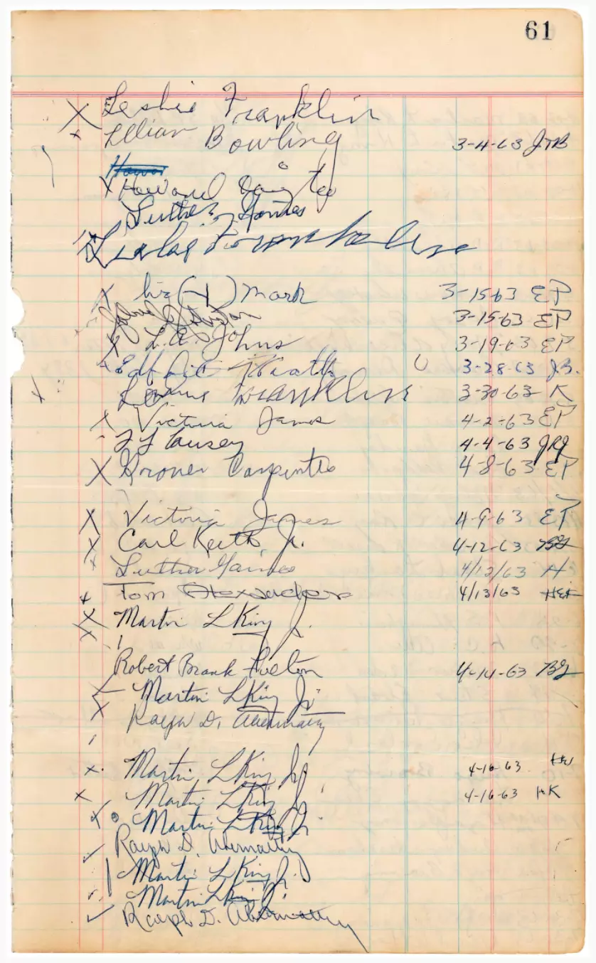 I-Rare Birmingham Jail Logbook Amakhasi Asayinwe I-MLK Resurface Ngemva Kwamashumi eminyaka 33663_2