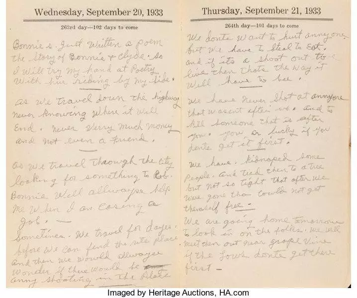 Zápisník poézie napísaný Bonnie a Clydeom je pripravený na aukciu 33784_2