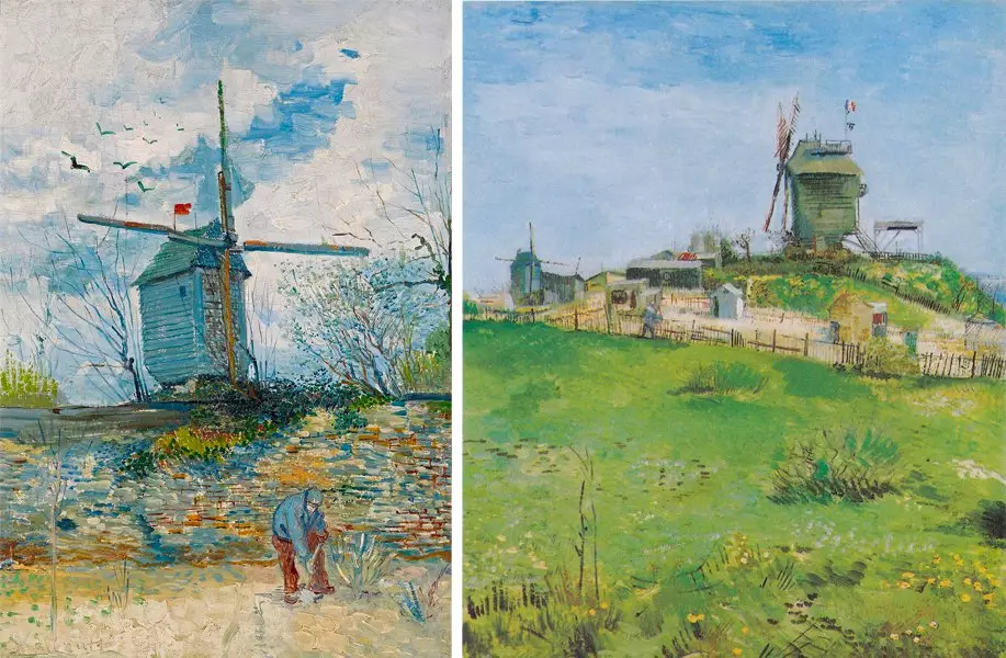 Dy piktura të Vincent van Gogh të mullinjve me erë