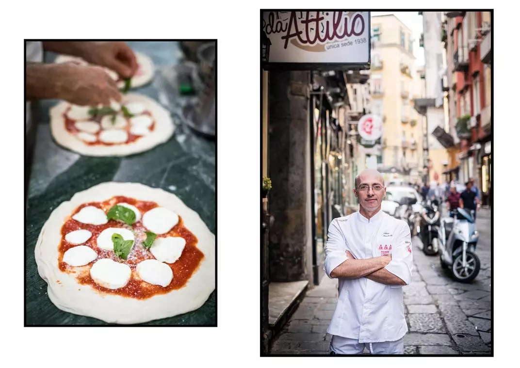 Die dreifarbigen Margheritas in der Pizzeria Da Attilio. Richtig, Attilio Bachetti