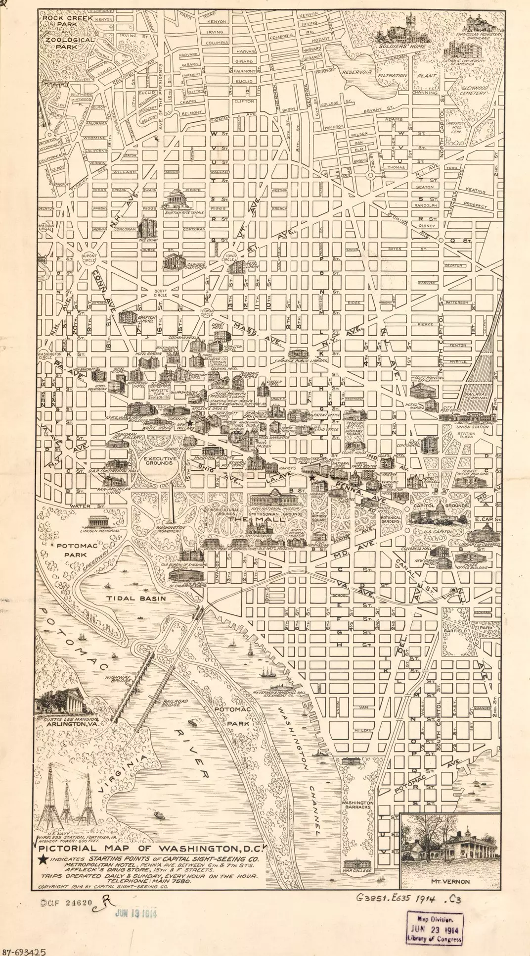 kaart van D.C.