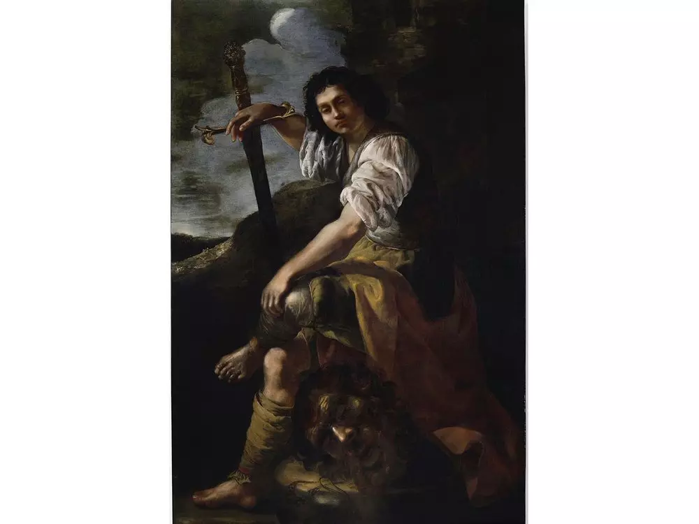 Ienris taskreaun oan in manlike keunstner, skilderij 'David en Goliath' identifisearre as it wurk fan Artemisia Gentileschi