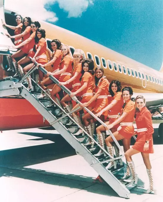 Southwest Airlines uniformer i begyndelsen af 1970'erne