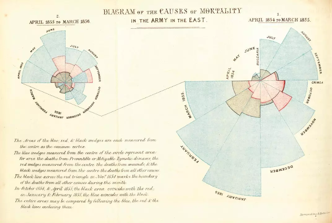 Gráfico de Nightingale Diagrama de las Causas de Mortalidad en el Ejército del Este