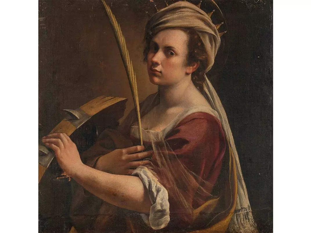Artemisia Gentileschi autoportretas kaip šventoji Kotryna Aleksandrietė