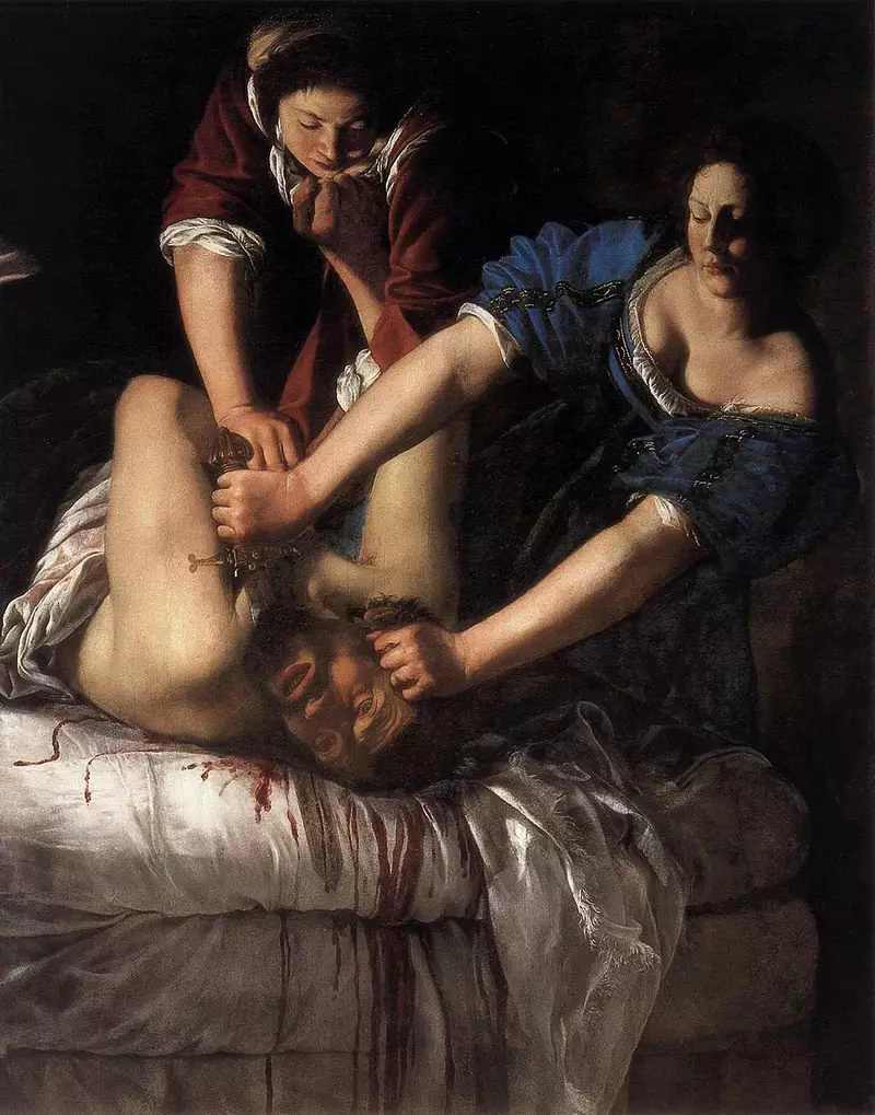 Artemisia Gentileschi Judith Holofernesin başını kəsir