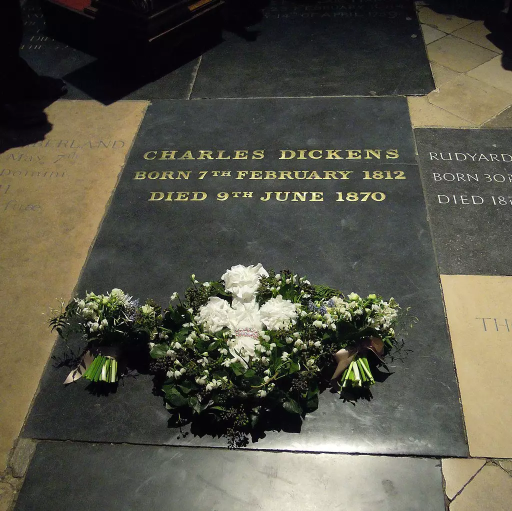 Das Grab von Charles Dickens in der Westminster Abbey