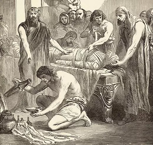 Egyptiläiset balsamoivat ruumista