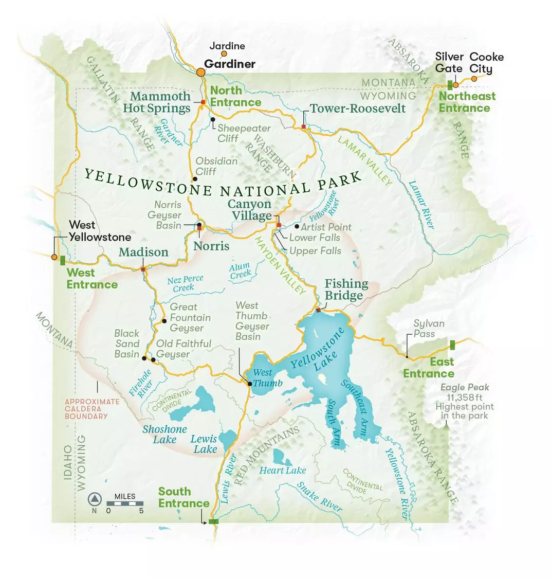 Mappa ta' Yellowstone