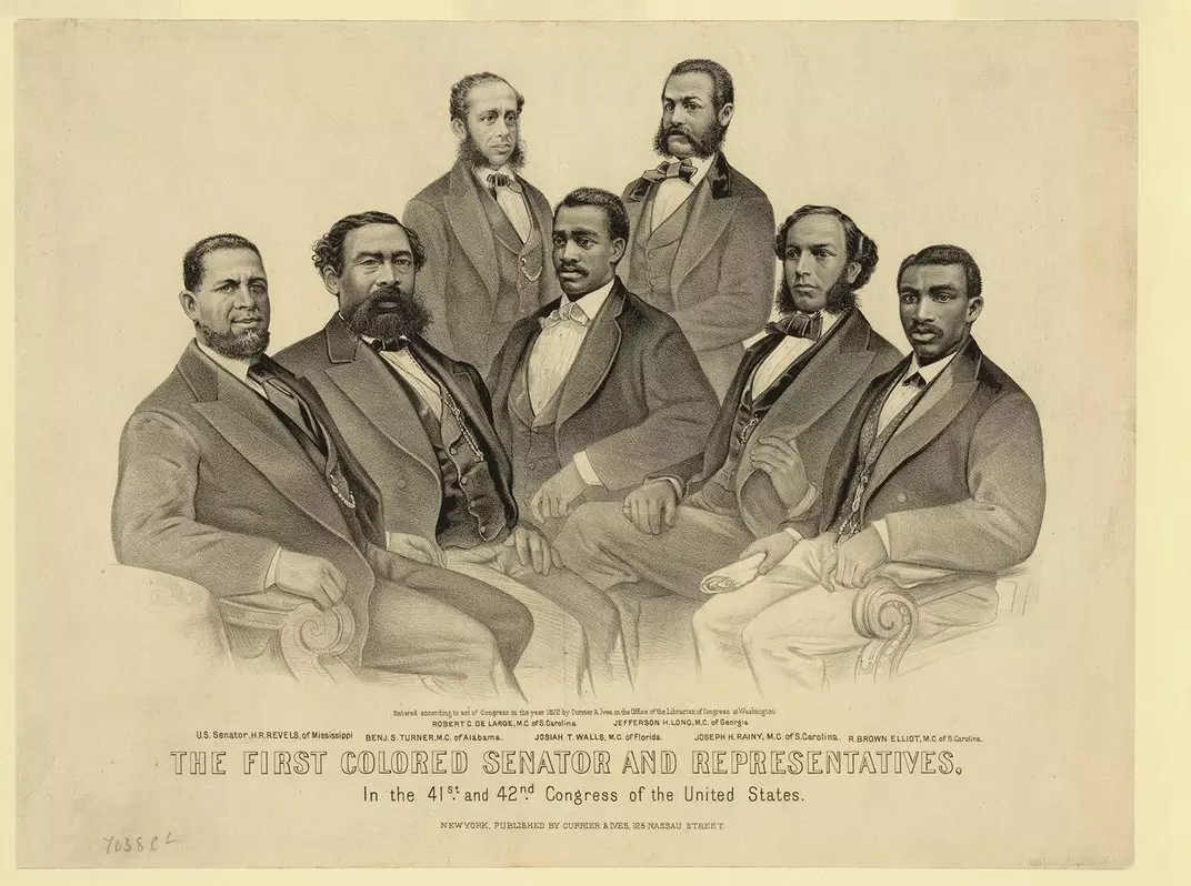 1872 litografy fan Afro-Amerikaanske manlju dy't tsjinne yn Kongres