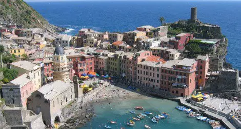 'n Uitsig oor Vernazza voor die vloed