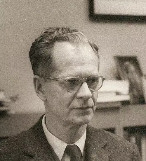 BF Skinner yn adran seicoleg Harvard, tua 1950