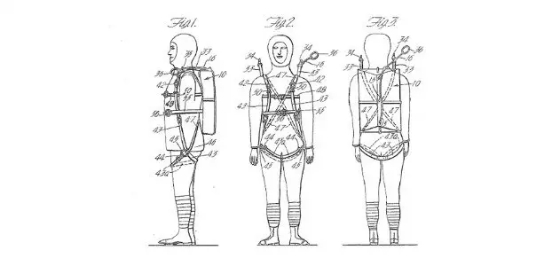 Floyd Smith, patent 1,462,456 pa paketi ya parachute ndi harness, 1919
