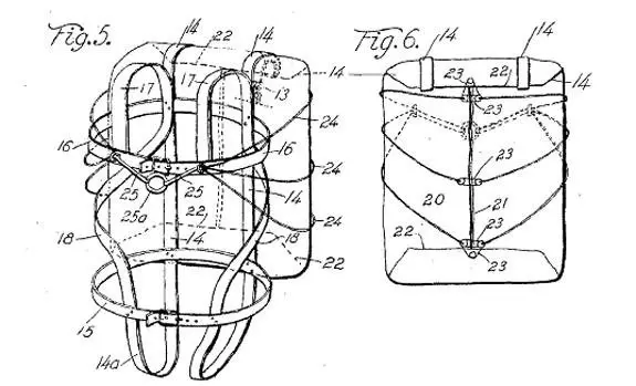 Floyd Smith, patent 1.340.423 for en faldskærm, 1918