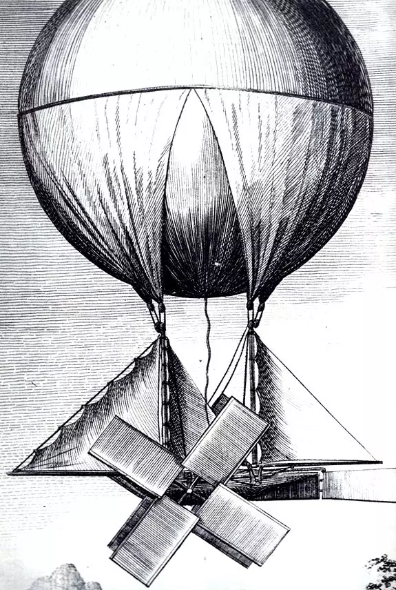 Der Aeronautic Chariot, entworfen von Richard Crosbie (um 1780)