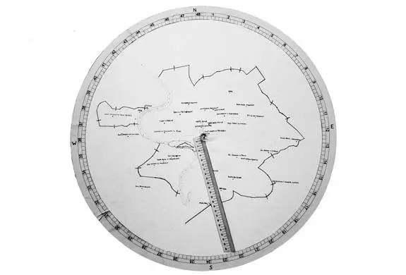 Рекреација Албертијеве карте Рима, користећи координате наведене у Десцриптио Урбис Ромае