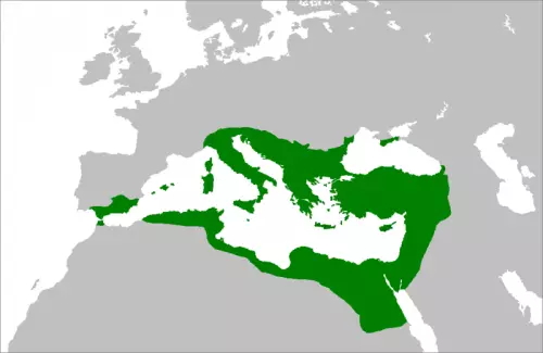 Η Βυζαντινή Αυτοκρατορία στο απόγειό της υπό τον αυτοκράτορα Ιουστινιανό τον περ. 560