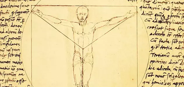 Manuskript fan Vitruvian Man