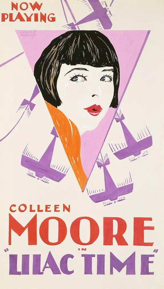 Batiste Madalena-ren Colleen Moore. Gouache grafitoaren gaineko kartela, 1928