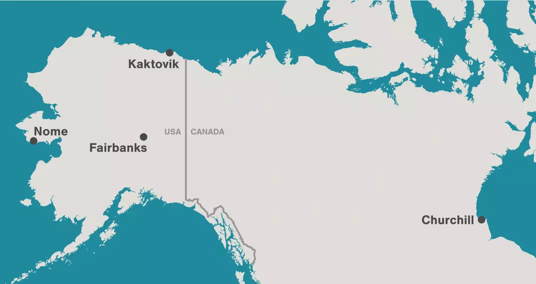 Kaktovik, Alaska, û Churchill, Manitoba