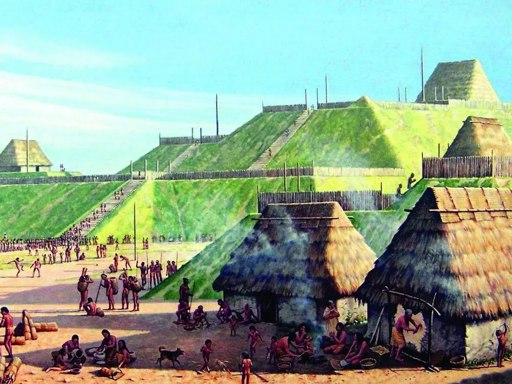 Ilustracja kopców Cahokia