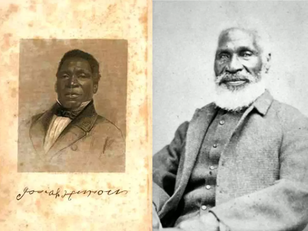 (Лево) Млади Јосиах Хенсон; (десно) Јосиах Хенсон, 87 година, фотографисано у Бостону 17. јуна 1876.