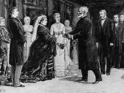 הקהל של יאשיהו עם המלכה ויקטוריה ב-5 במרץ 1877