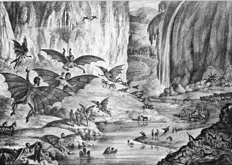 「グレートムーン捏造」の最中に、ニューヨークサンは月に生き物のコロニーを発見したと主張しました。