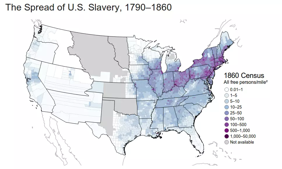 Limmapa tsena li Senola Kamoo Bokhoba bo Atolohileng ho Feta United States