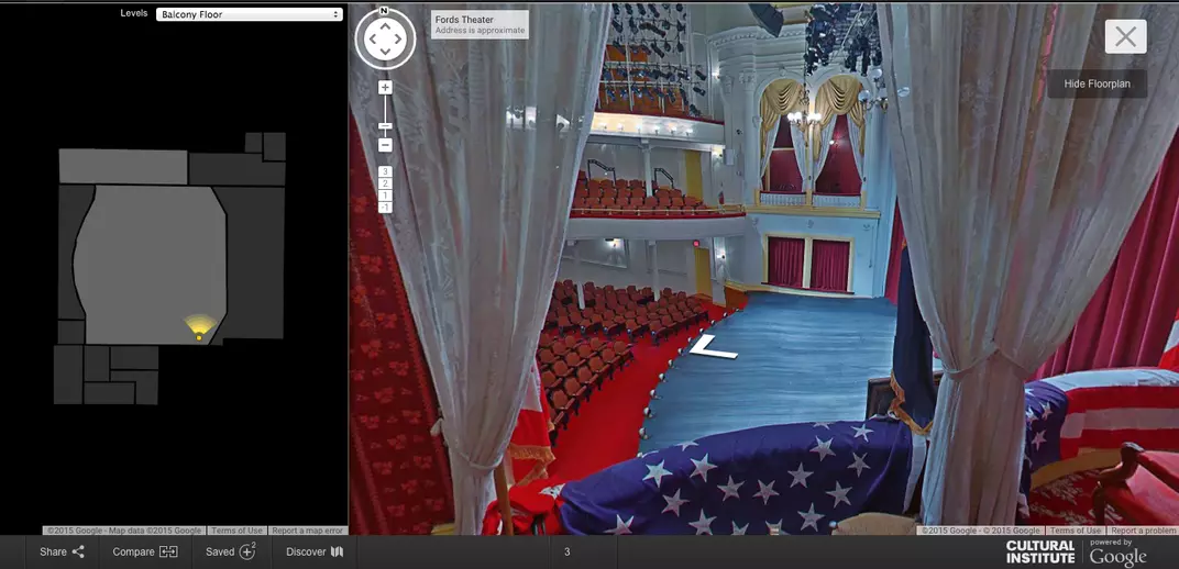 گوگل اسٹریٹ ویو پر تھیٹر کا دورہ کریں جہاں لنکن کو قتل کیا گیا تھا۔