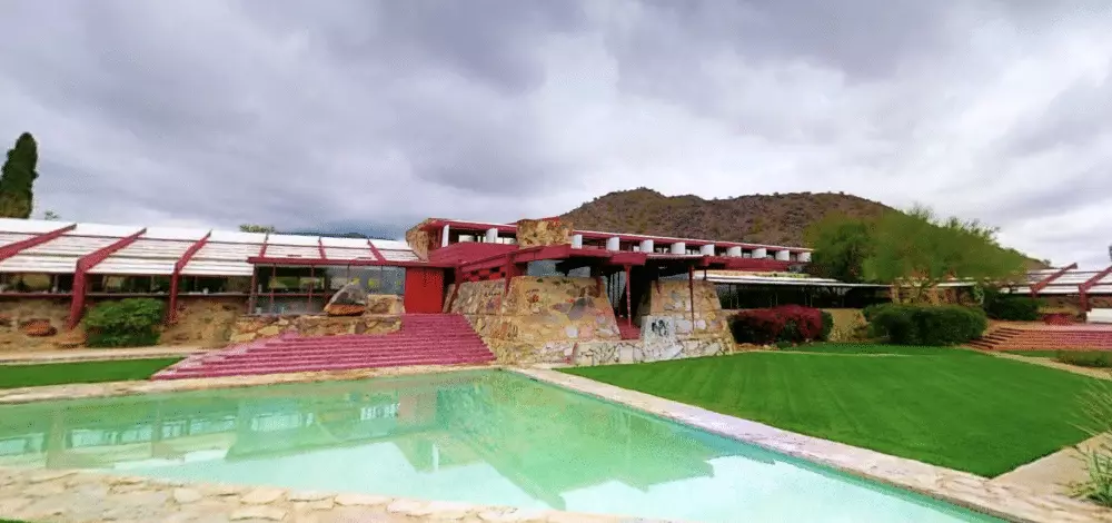 Nim in 3D-toer troch Frank Lloyd Wright's Taliesin West