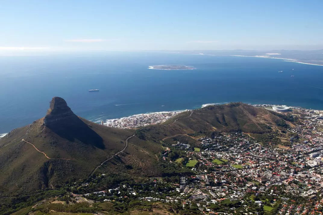 Udsigt over Cape Town med Robben Island