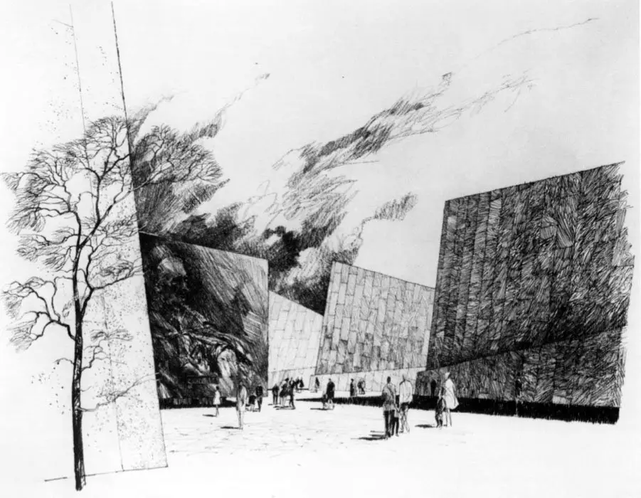 Mémorial FDR proposé par Marcel Breuer (image : papiers de Marcel Breuer, 1920-1986. Archives of American Art, Smithsonian Institution)