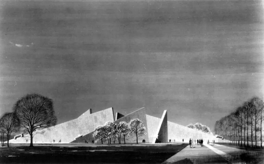 Mémorial FDR proposé par Marcel Breuer (image : papiers de Marcel Breuer, 1920-1986. Archives of American Art, Smithsonian Institution)