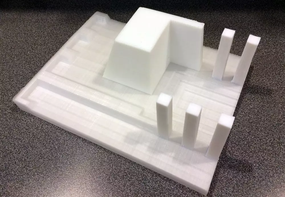 En delvis form 3D-printet med Acrylonitril Butadience Styrene (ABS) (bilde med tillatelse fra FSC)