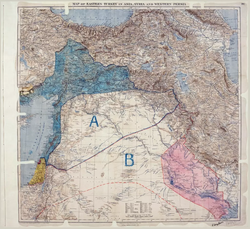 Ensimmäisen maailmansodan sopimuksen alkuperä, joka loi Lähi-idän 50325_1