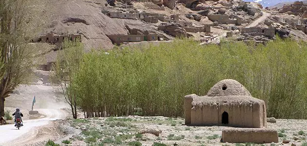 Những ngôi nhà bằng gạch bùn ở Thành phố Bamyan