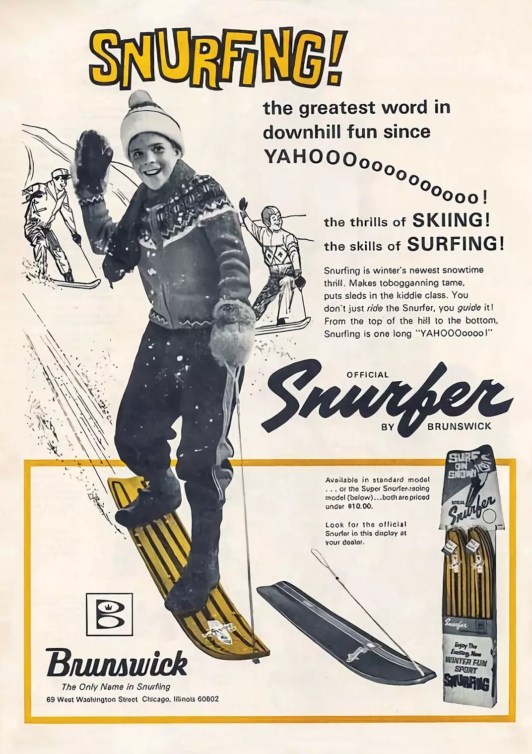 une publicité vintage pour le snurfer