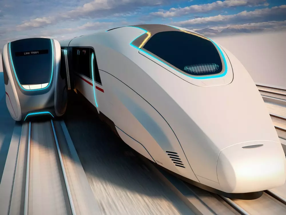 Este tren de alta velocidade recolle aos pasaxeiros sen ter que parar