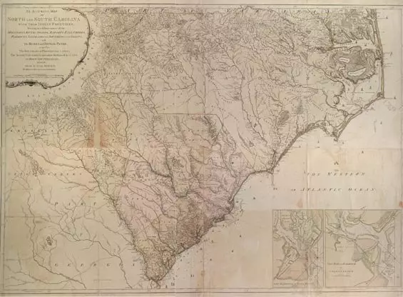 Nauwkeurige kaart van Noord- en Zuid-Carolina
