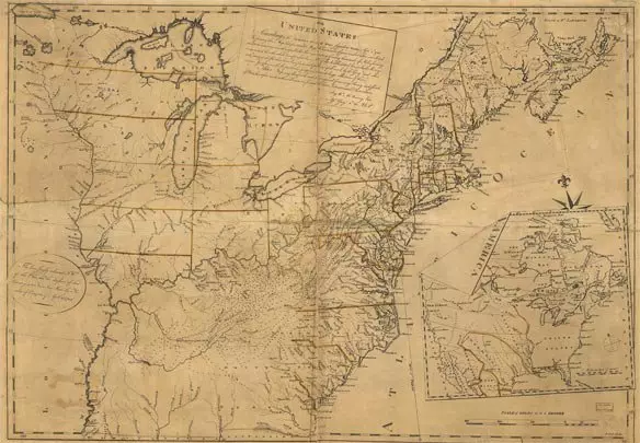 根据最终条约的美国地图