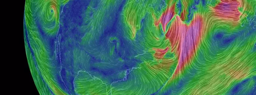 Guarda come si muove il vento intorno alla Terra: è ipnotico