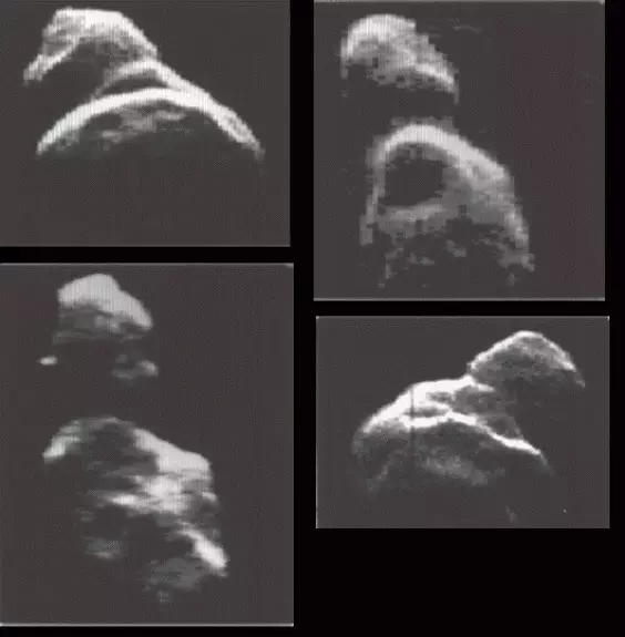 Toutatis 在 1992 年飞越期间捕获的雷达图像。