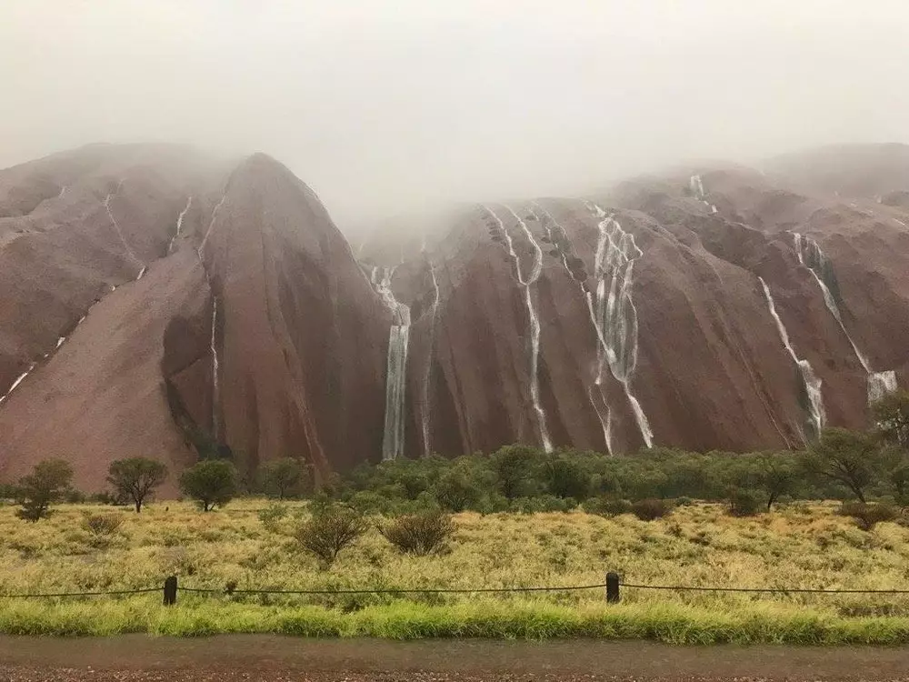 Les pluies transforment le parc national d'Uluru en Australie en un paradis de cascades
