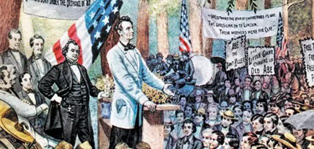 Hoe Lincoln Douglas bestee het in hul beroemde debatte