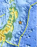 Epicentrum zemětřesení Tohoku-Oki v roce 2011 bylo u východního pobřeží severního Japonska.