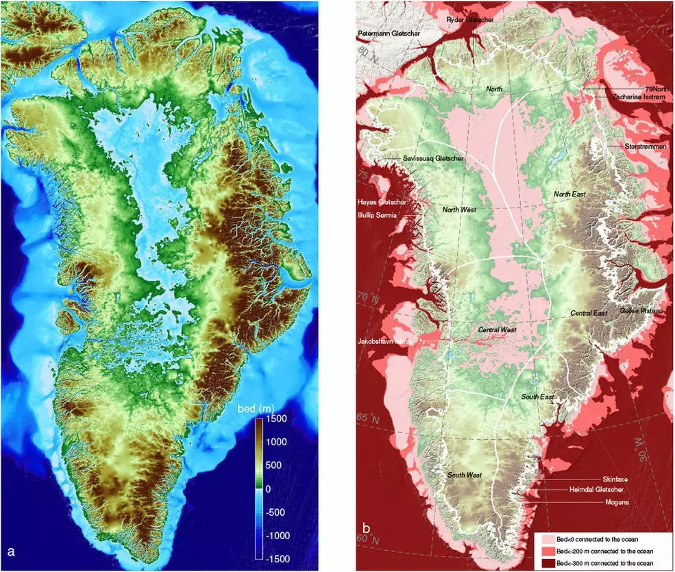 گرین لینڈ کا نقشہ